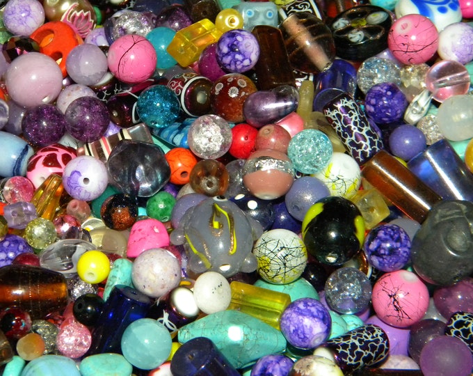 New 1/POUND Glass, Crystal, Gemstone Mixed Colors & Shaped Beads Lot ...