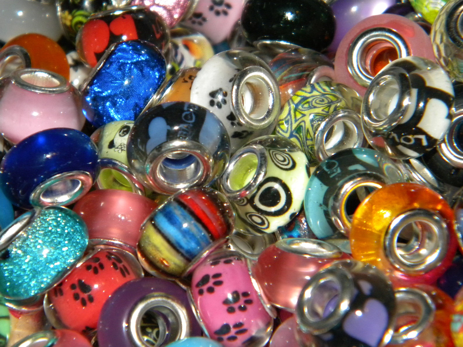 NEW 400/pc Large Hole European Beads Lot Mixed Random Picked - Etsy