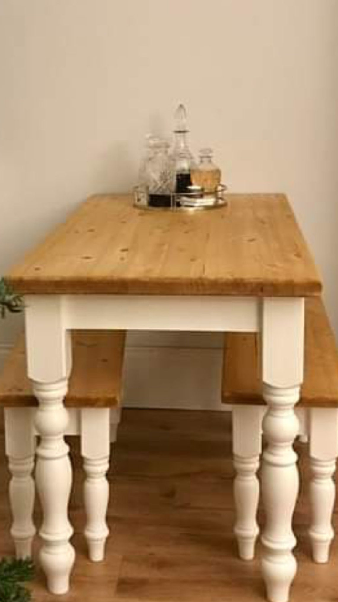 5ft Set Dining: Farmhouse Dining Table and Bench and 4 Eiffel - Etsy UK