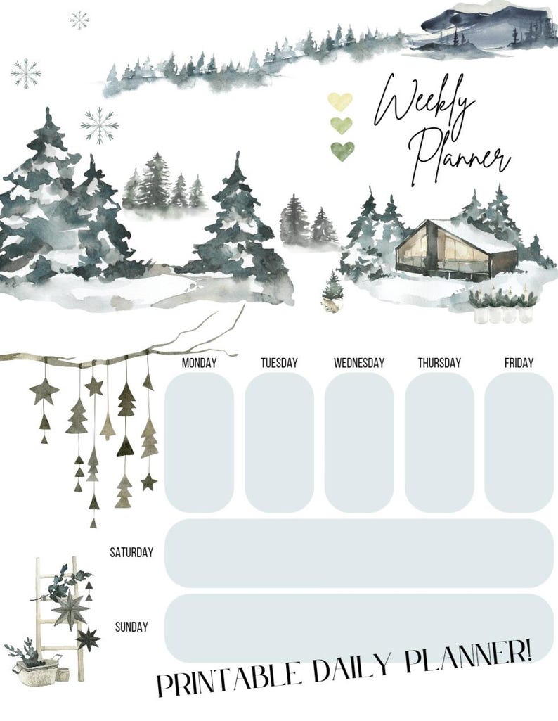 Winter Weekly Planner - Etsy