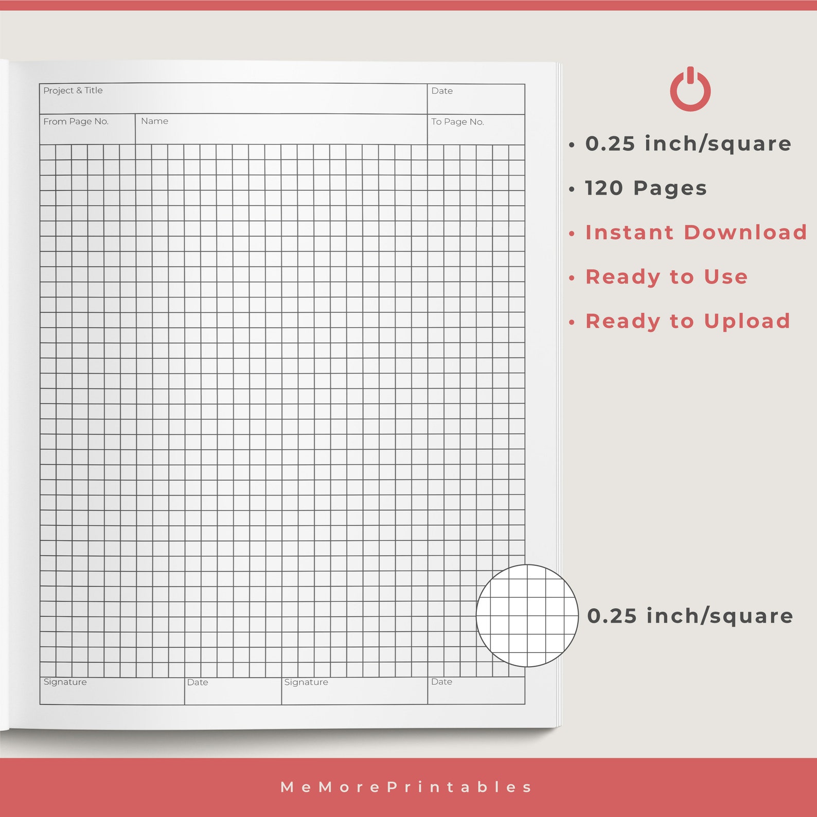 Lab Graph Paper Template no Bleed Design 8.5x11, KDP Interior Template ...