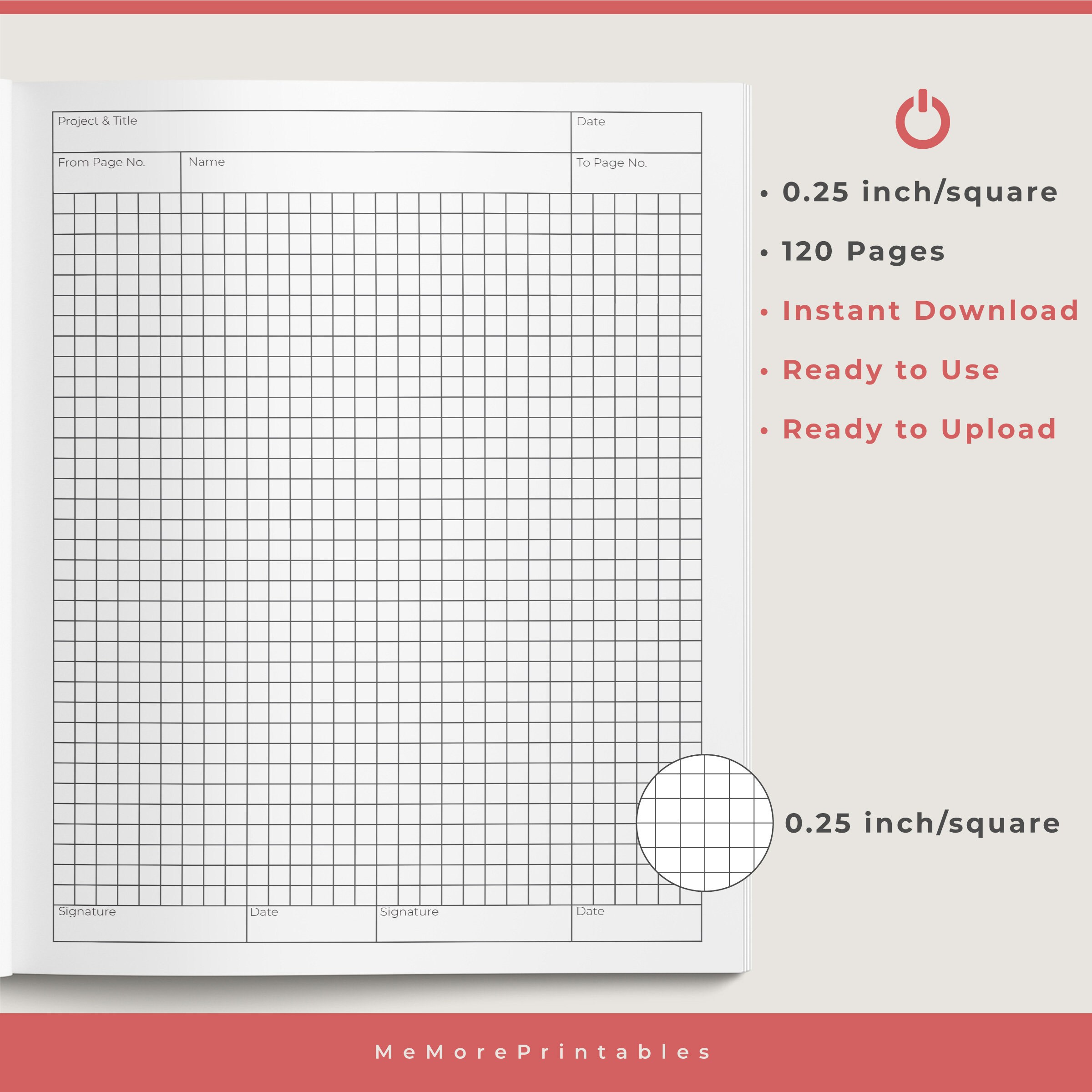 Lab Graph Paper Template no Bleed Design 8.5x11, KDP Interior Template ...