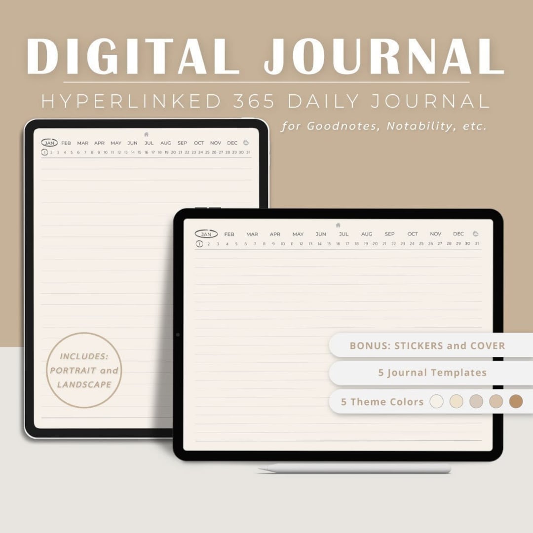 Digital Daily Journal, Digital Planner, UNDATED Digital Planner ...