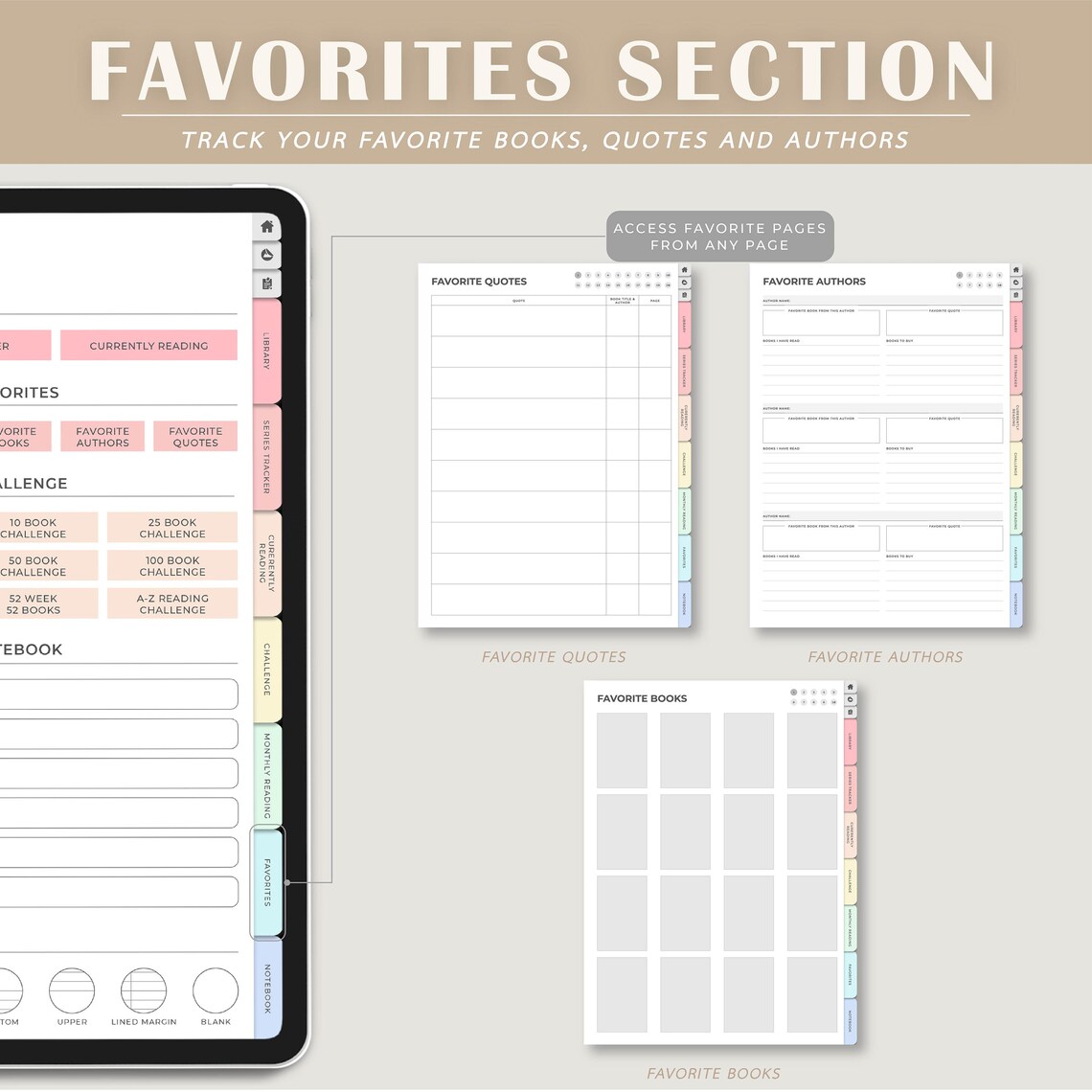 Digital Reading Journal, Reading Planner Digital, Reading Log and Book ...