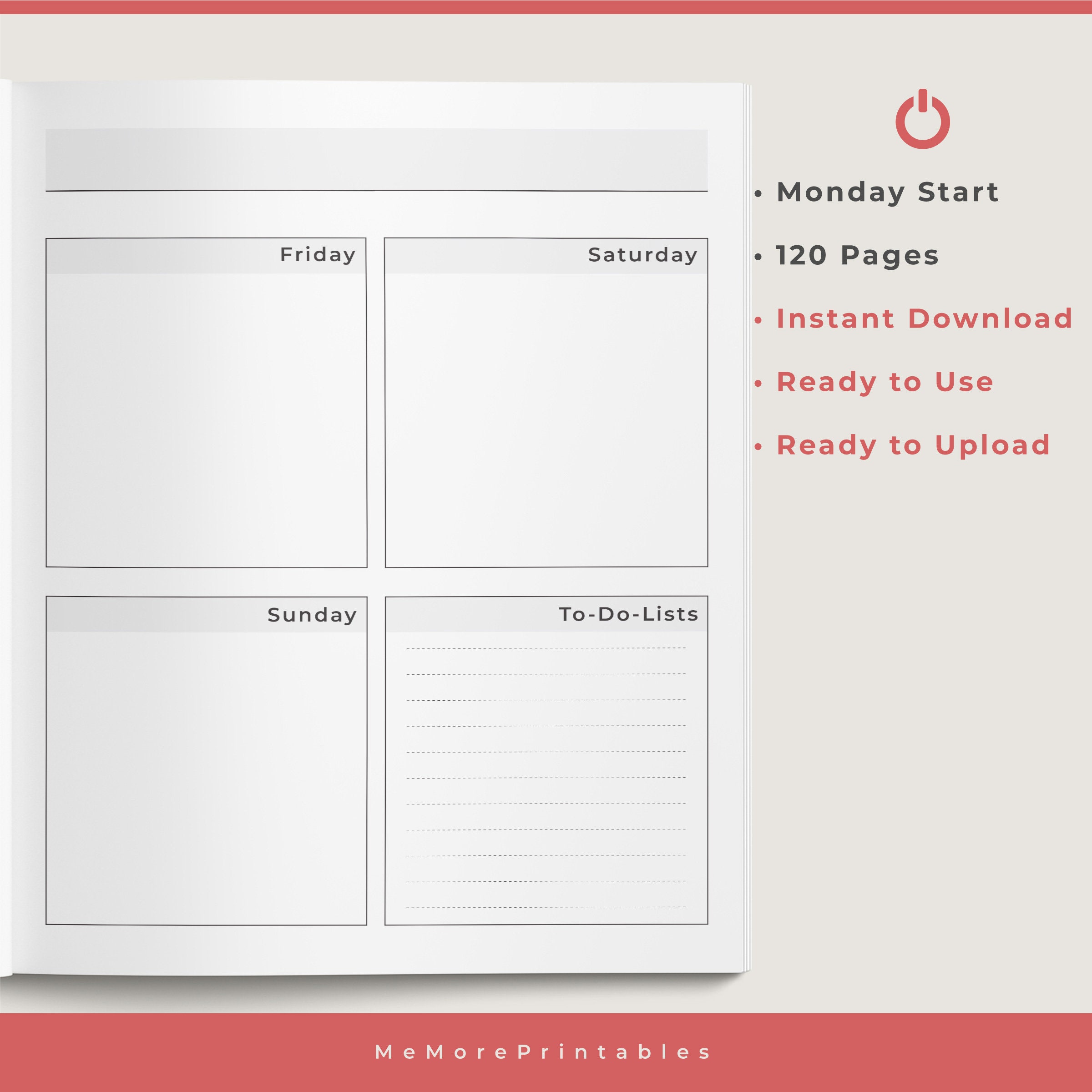 Undate Planner - (no Bleed Design) - (8"x10"), KDP Interior Template ...