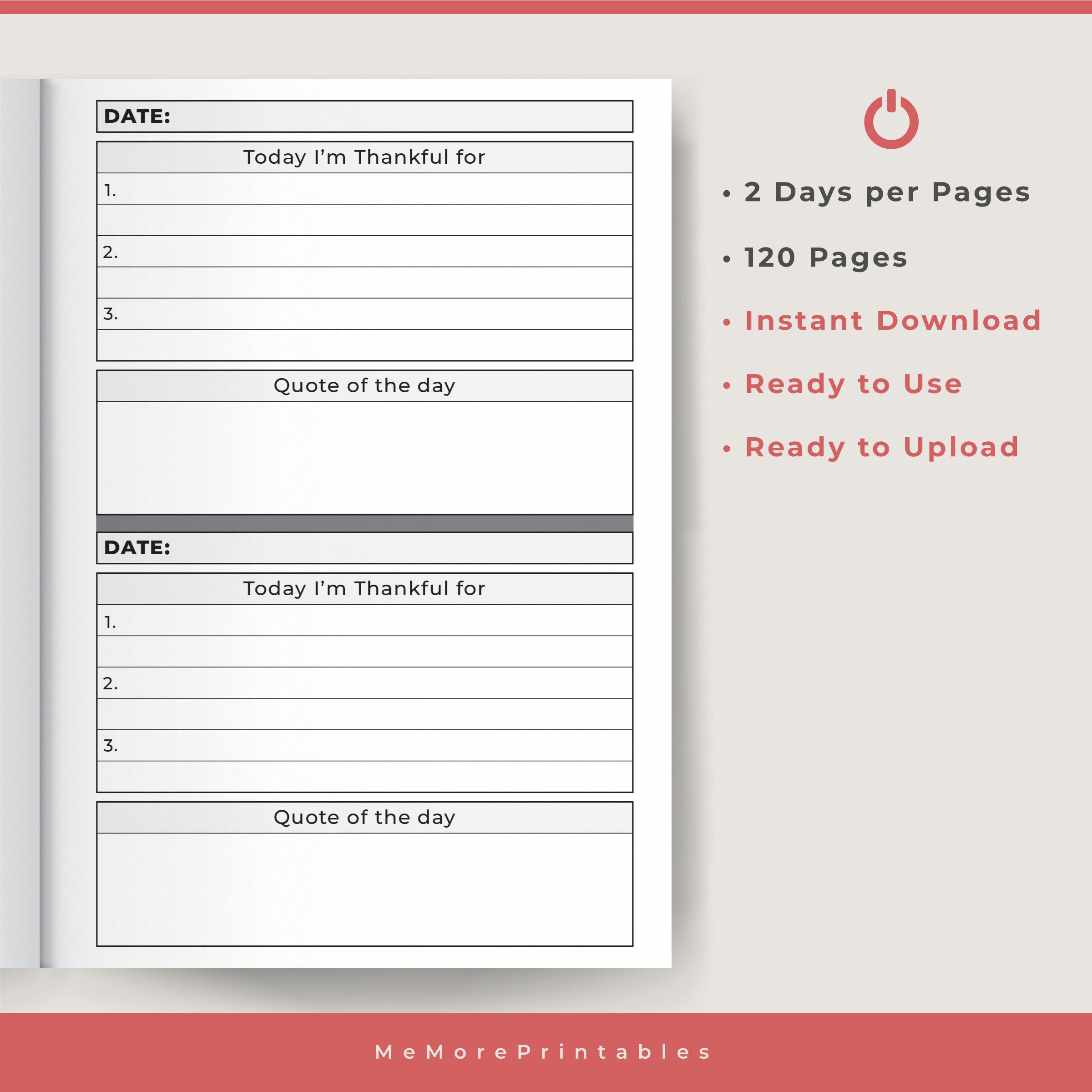 Gratitude Journal no Bleed Design 6x9 KDP - Etsy Singapore