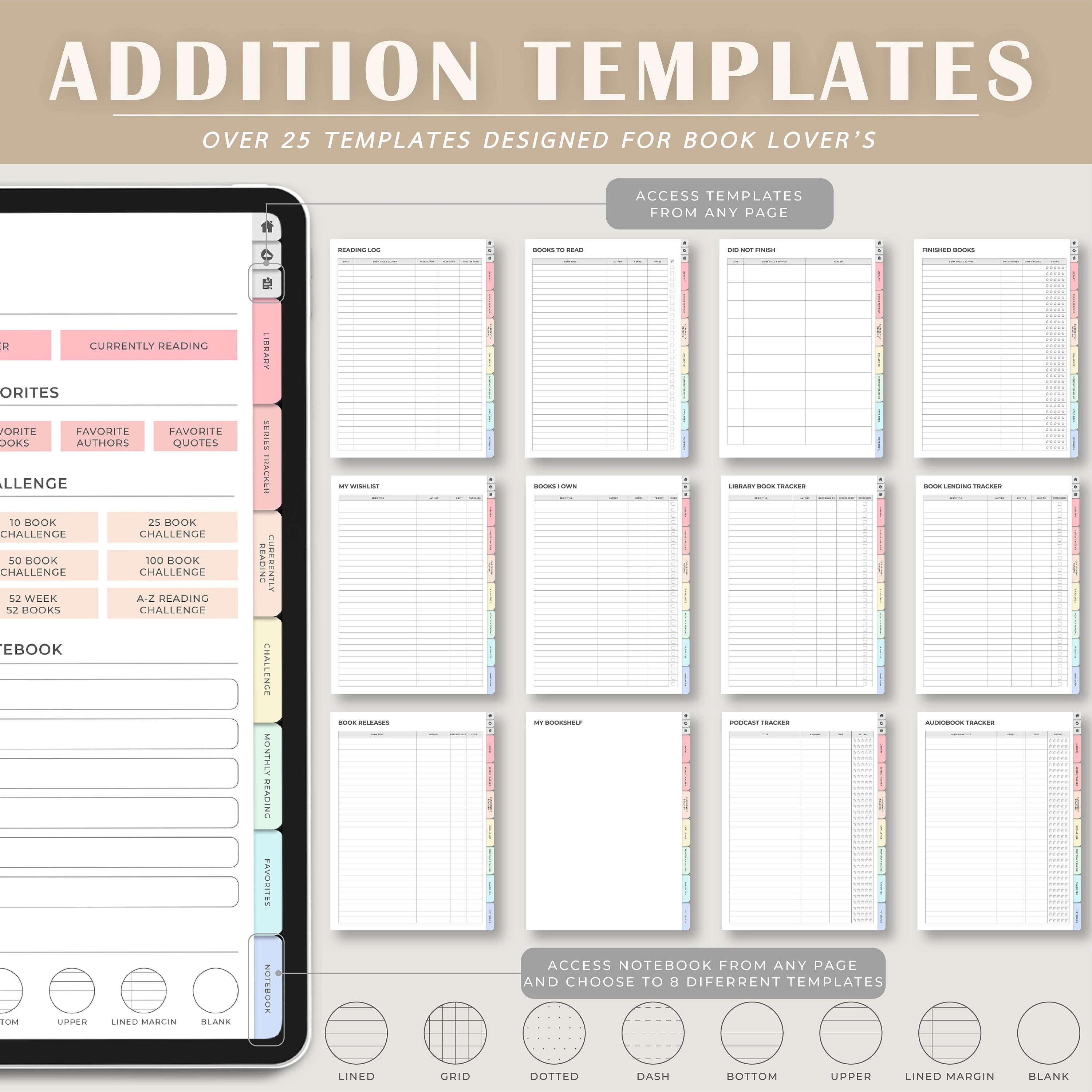 Digital Reading Journal, Reading Planner Digital, Reading Log and Book ...