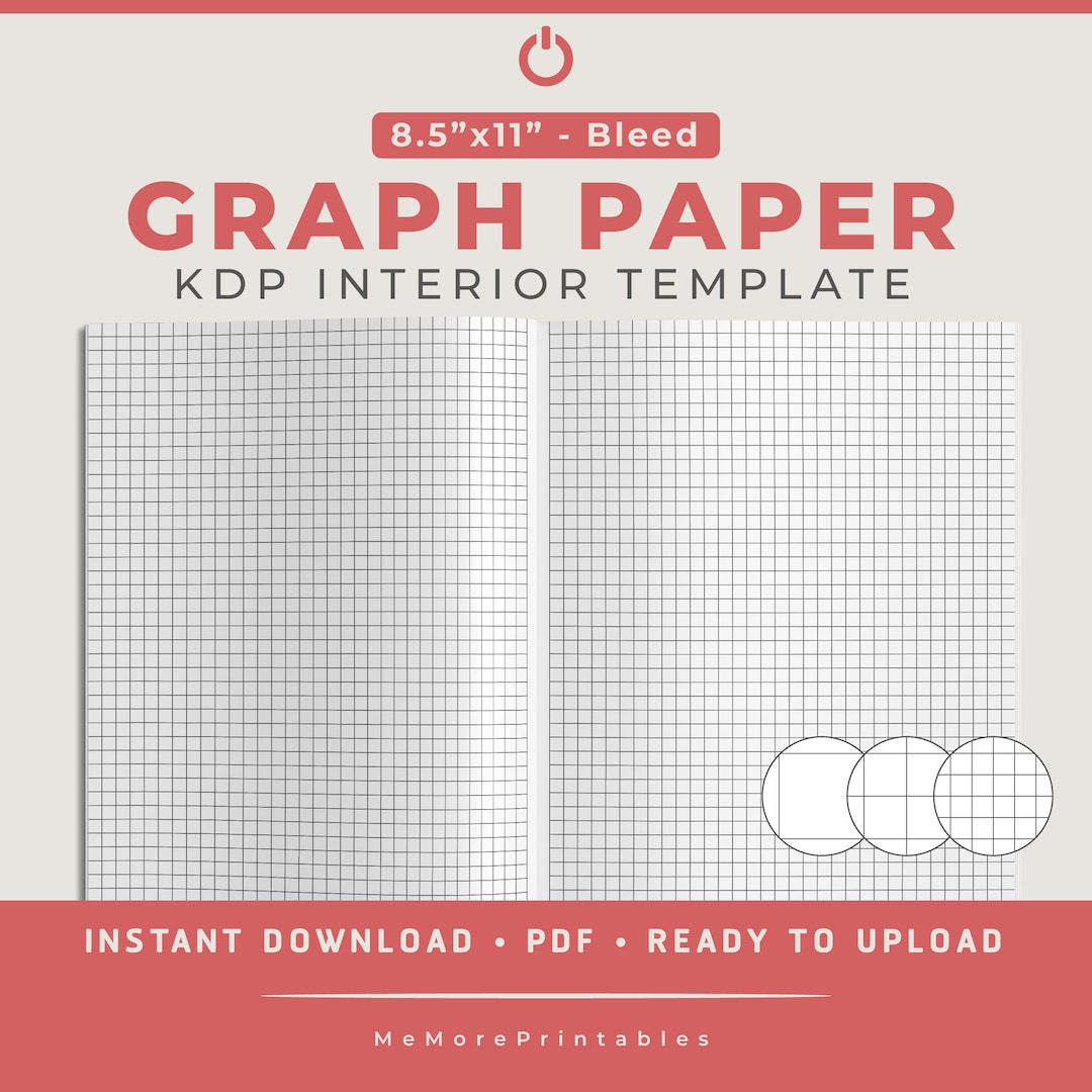Graph Paper Template,bleed Design (0.25", 0.5" and 1"), KDP Interior ...