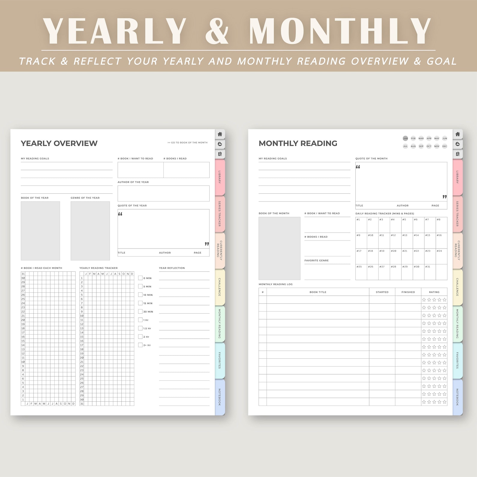 Digital Reading Journal, Reading Planner Digital, Reading Log and Book Review, Reading Tracker ...