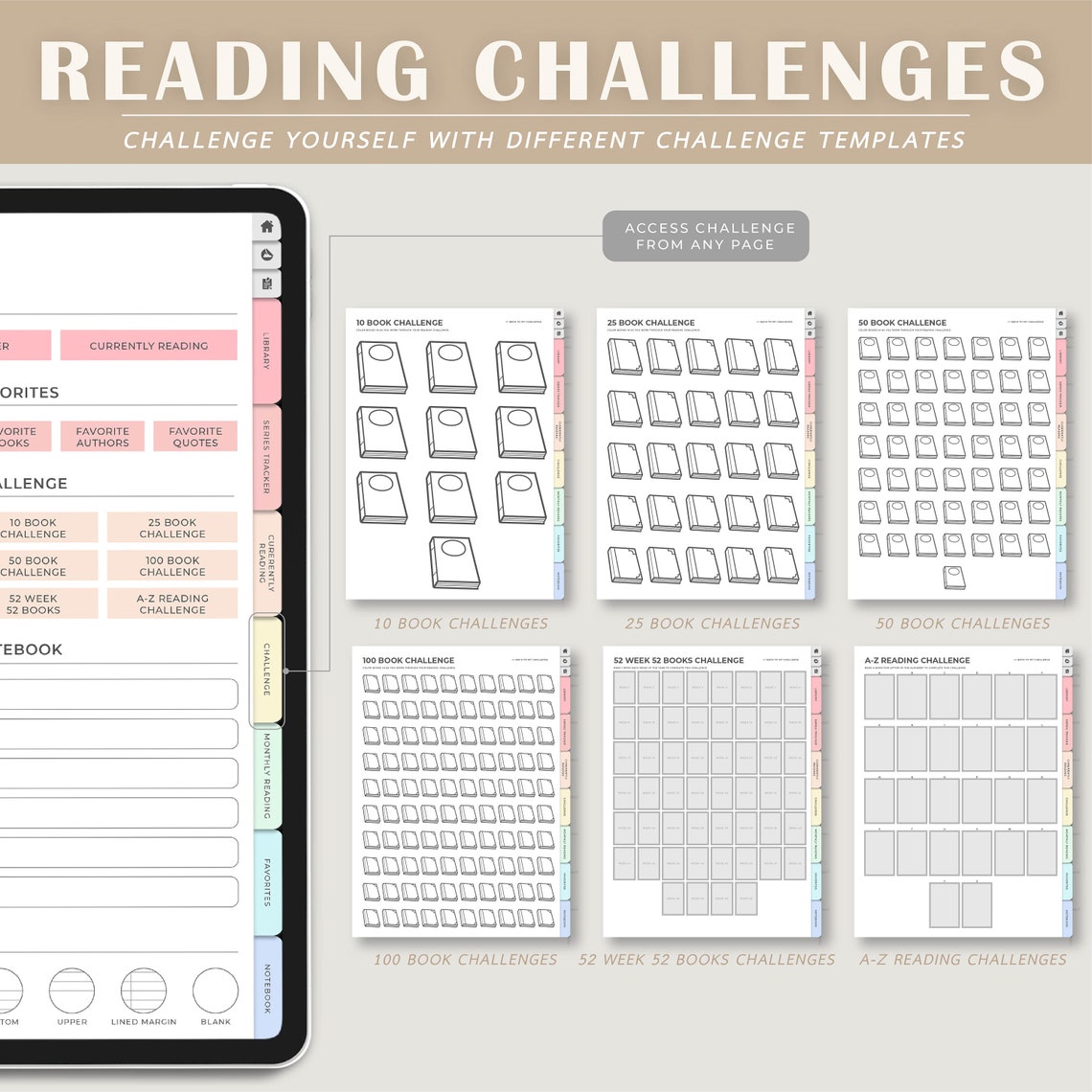 Digital Reading Journal, Reading Planner Digital, Reading Log and Book ...
