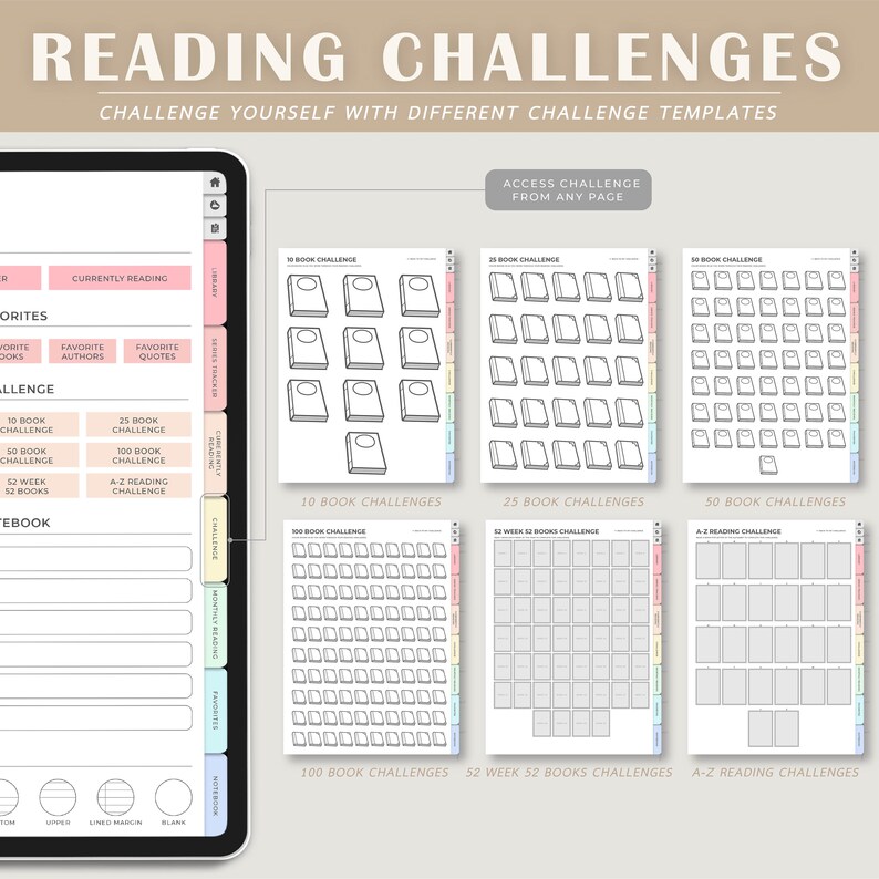 Digital Reading Journal, Reading Planner Digital, Reading Log and Book ...