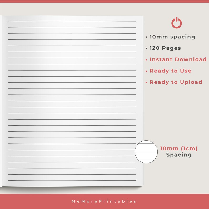 Blank Lined Pages (no Bleed Design) - 8.5"x11" and 6"x9", KDP Interior ...