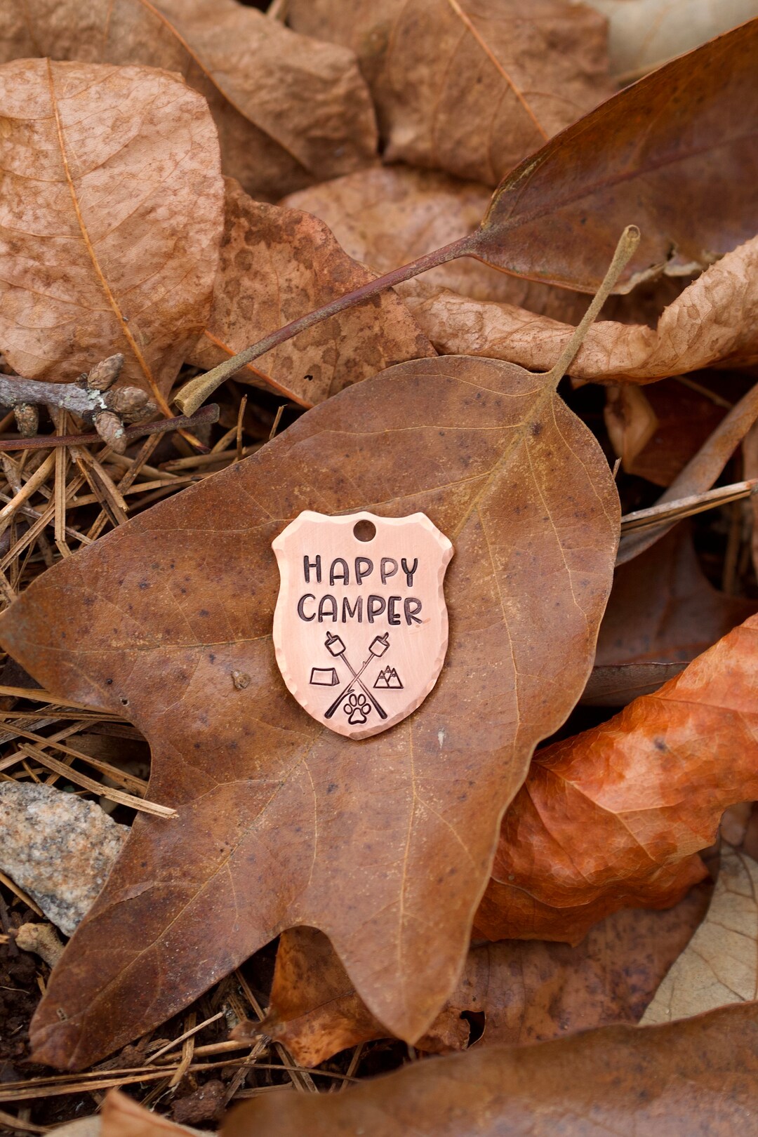 Rustic Dog Tags for Dogs Happy Camper Tag Puppy Tag Park - Etsy