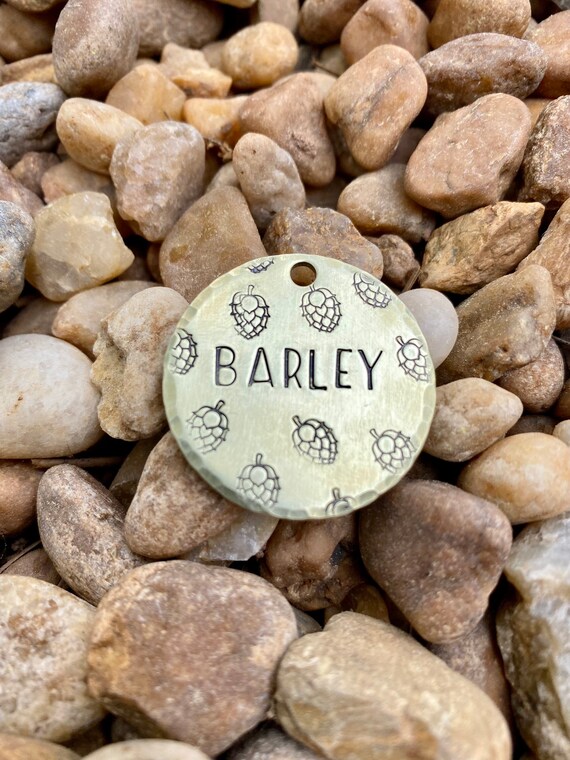 Rustic Dog Tags for Dogs Beer Hops Design Lager IPA | Etsy