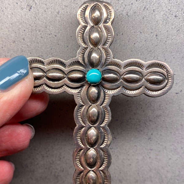 Large Turquoise Cross Pendant - Etsy