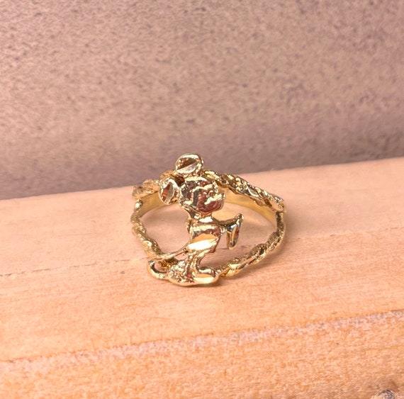 Vintage 10k Gold Mickey Mouse Ring Sz. 6.5 2.5 Grams - Etsy