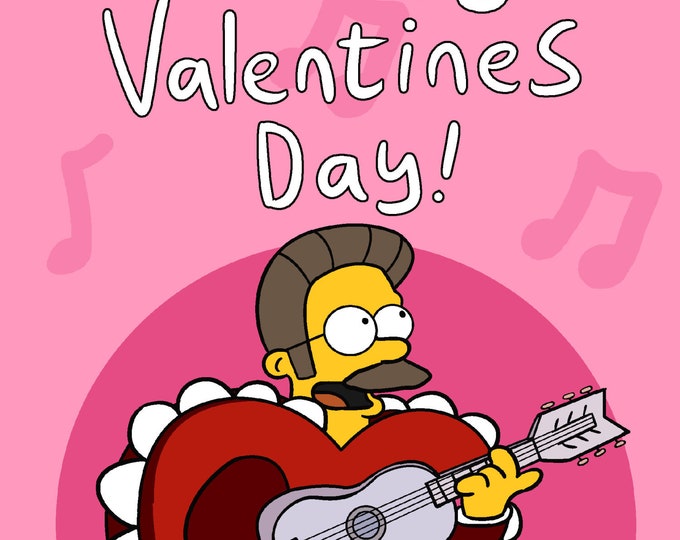 Ned Flanders the Simpsons Inspired Funny Valentine's Day | Etsy
