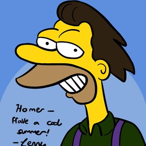Lenny Portrait - the Simpsons Inspired Funny Art Print - Etsy
