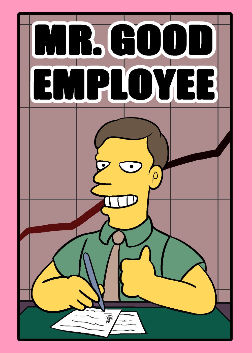 Mr Good Employee - Simpsons Inspired Motivational Art Print - Etsy