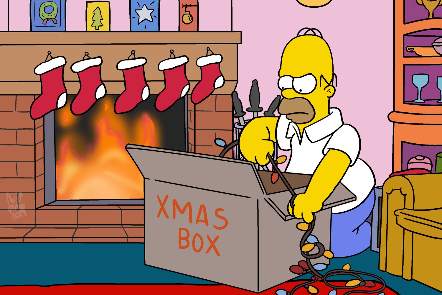 The Simpsons Themed Christmas Greeting Cards Multiple Designs - Etsy