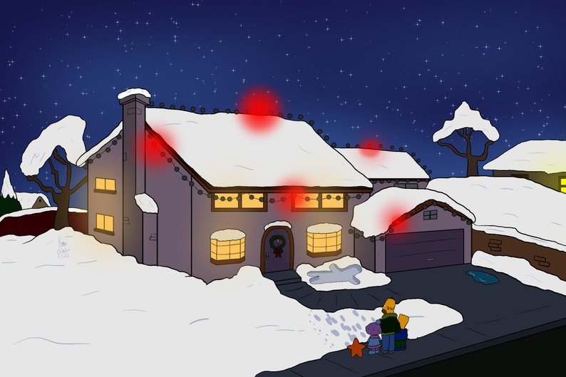 Homer's Christmas Lights the Simpsons Inspired Christmas - Etsy