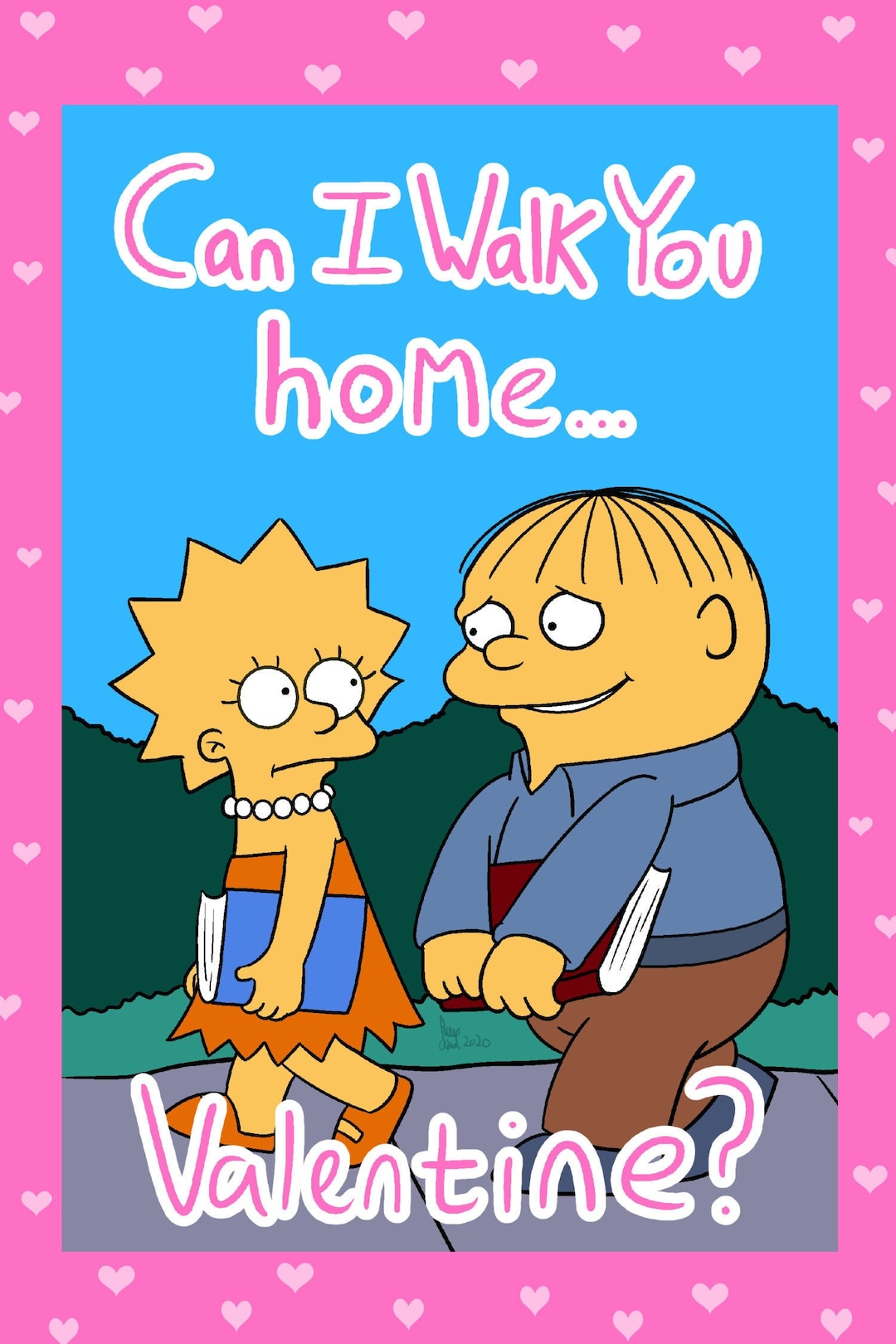 Ralph and Lisa - the Simpsons Inspired Valentine's Day Greeting Card - Etsy