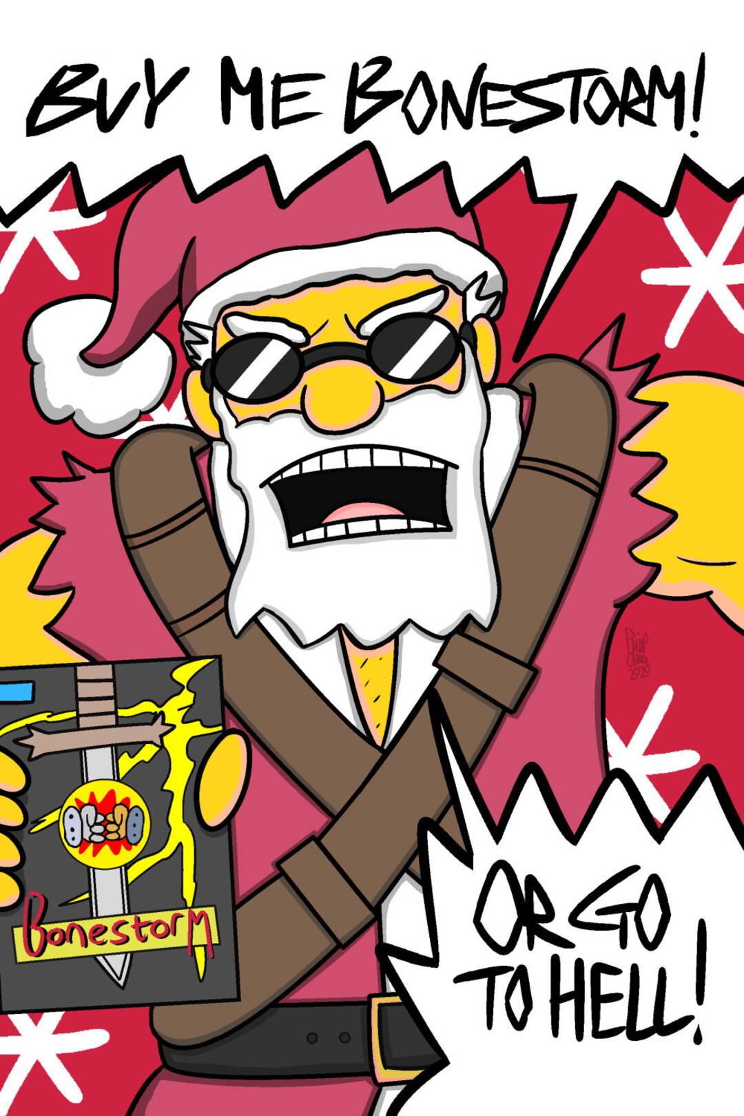 Buy Me Bonestorm the Simpsons Inspired Santa Claus Greeting Card - Etsy