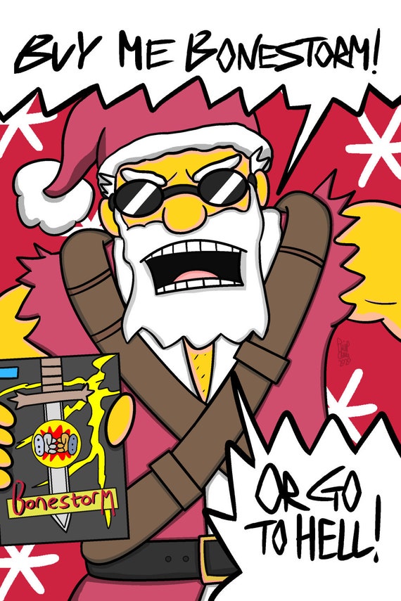 Buy Me Bonestorm the Simpsons Inspired Santa Claus Greeting | Etsy