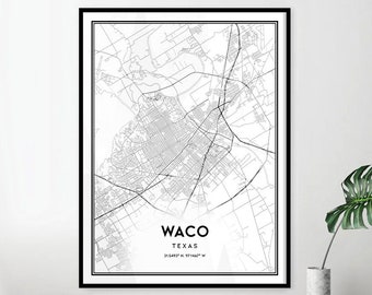 Waco street map | Etsy