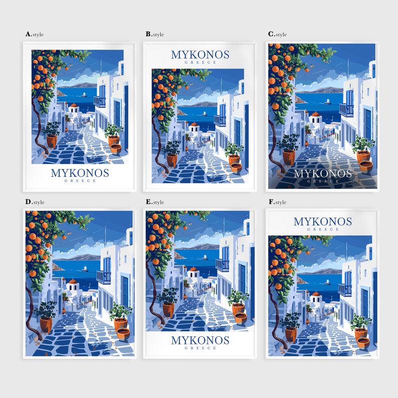 Mykonos Greece Travel Print: Coastal Wall Art - Etsy UK