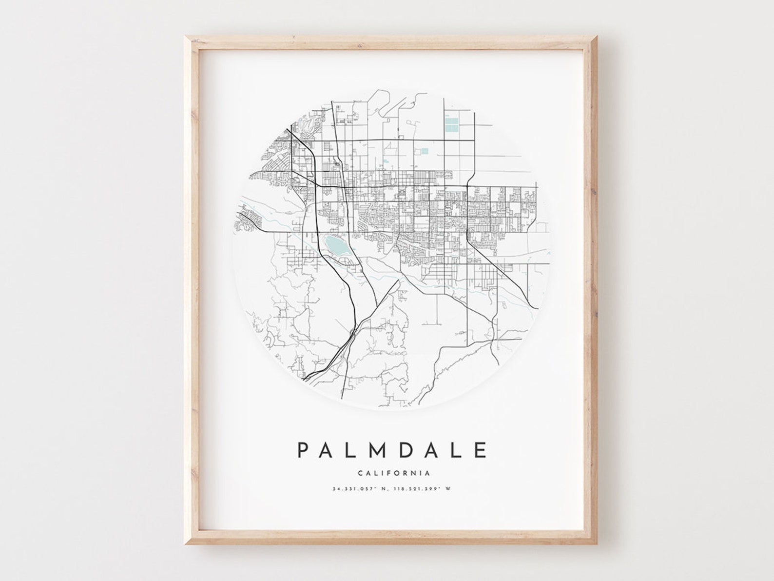 Palmdale Map Print Palmdale Map Poster City Wall Art Ca Road | Etsy