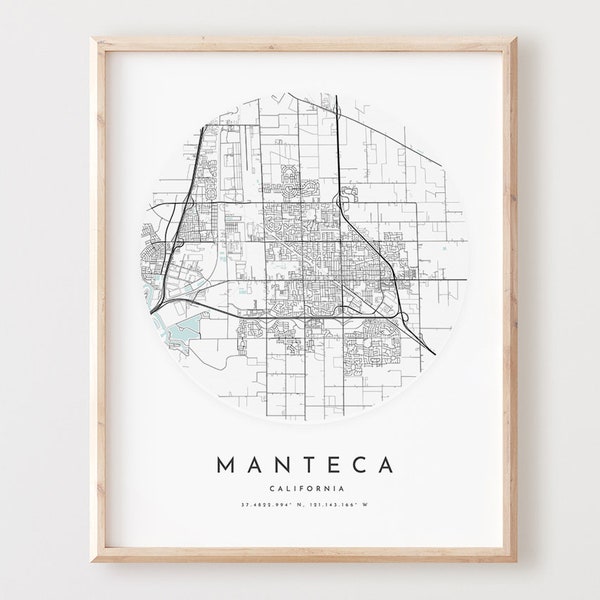 Manteca Ca Map Print - Etsy