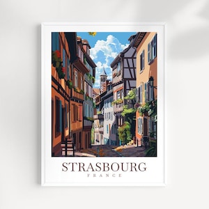 Strasbourg Travel Print France Poster Wall Hanging Home Decoration ...
