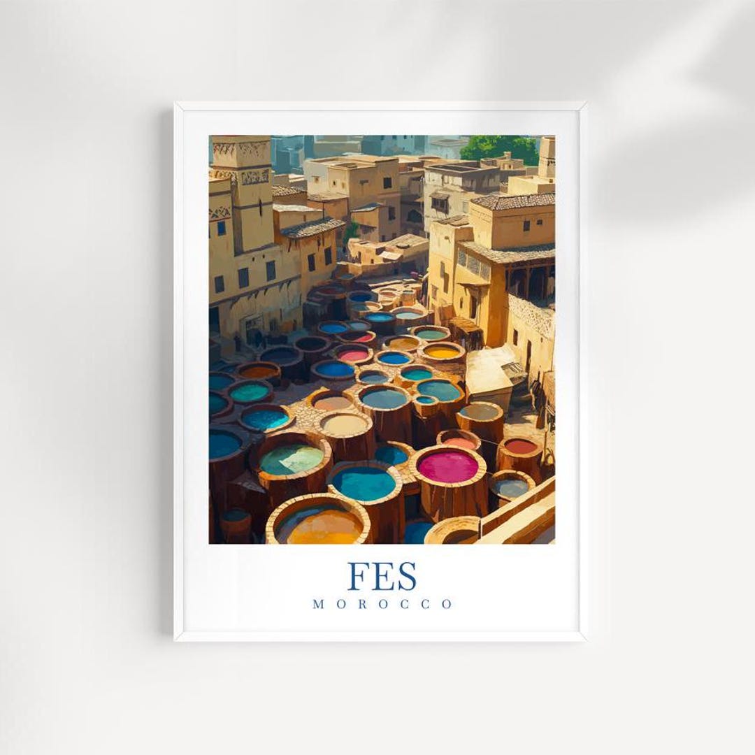 Morocco Fes Travel Print Wall Art Morocco Wall Hanging Home Décor Fes ...