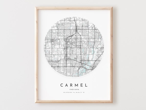 Carmel Map Print Carmel Map Poster City Wall Art in Road | Etsy