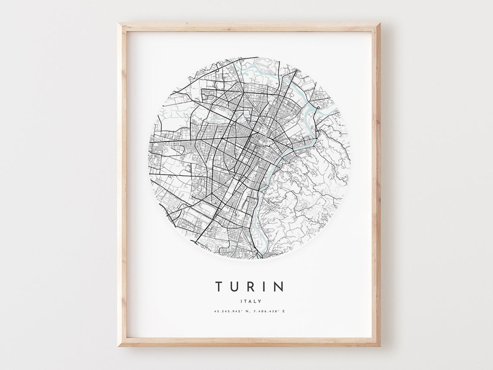 Turin Map Print Turin Map Poster City Wall Art Turin Road - Etsy