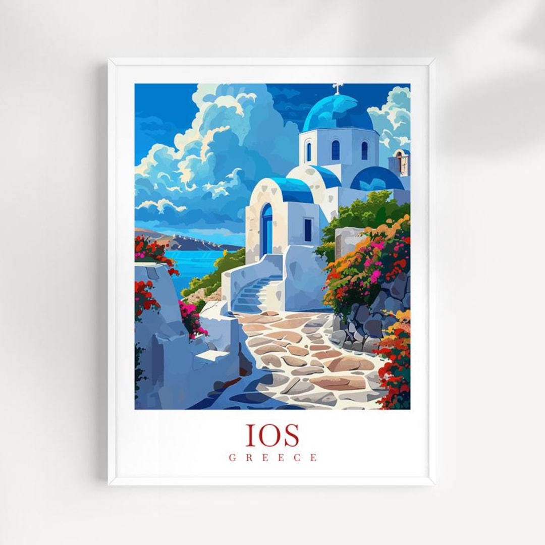 Ios Greece Travel Print: Greek Island Wall Art - Etsy