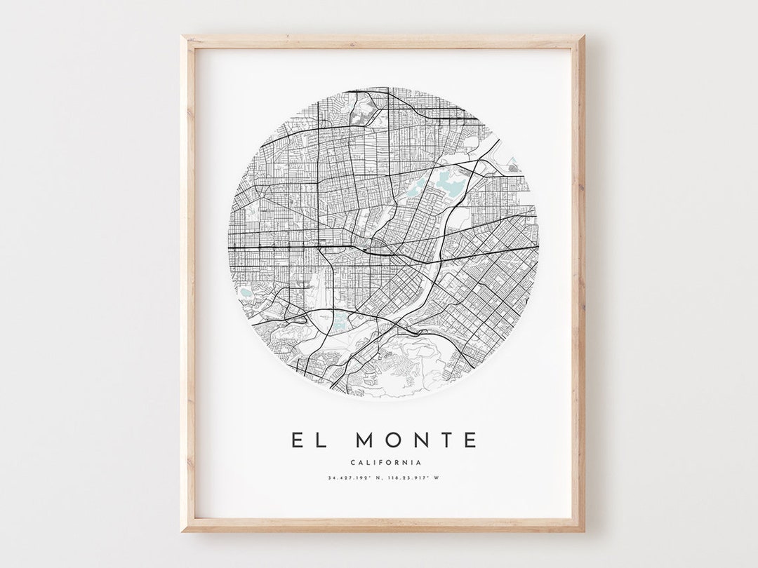 El Monte Map Print, El Monte Map Poster City Wall Art, Ca Road Map ...