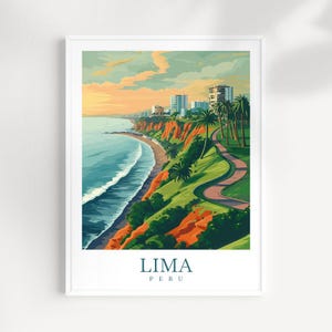 Lima Peru Travel Poster: Coastal City Art Print - Etsy