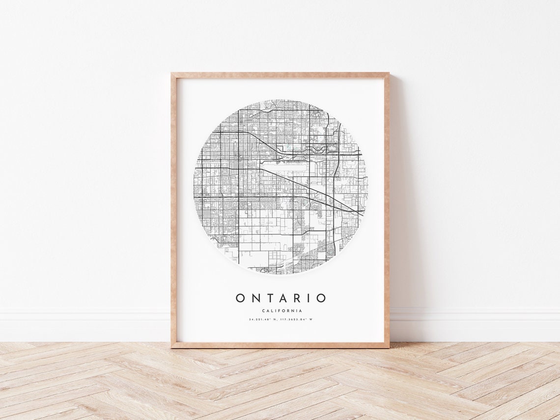 Ontario Map Print Ontario Map Poster City Wall Art Ca Road - Etsy