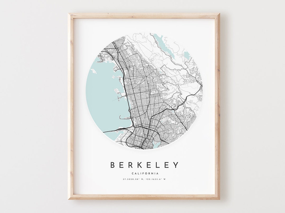 Berkeley Map Print, Berkeley Map Poster City Wall Art, Ca Road Map ...