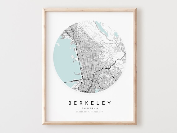 Berkeley Map Print Berkeley Map Poster City Wall Art Ca Road | Etsy