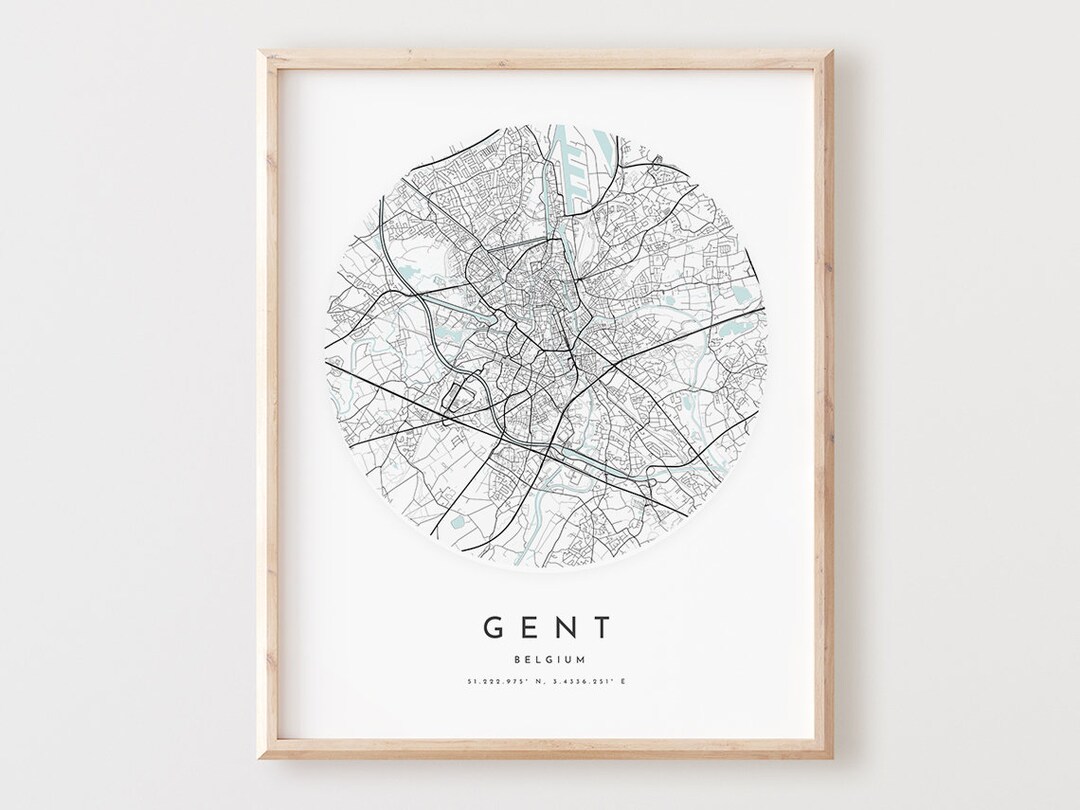 Gent Map Print, Gent Map Poster City Wall Art, Gent Road Map, Gent ...
