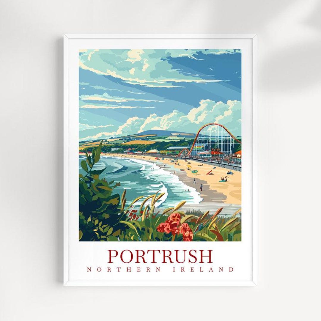 Portrush Travel Poster: Northern Ireland Art Print - Etsy