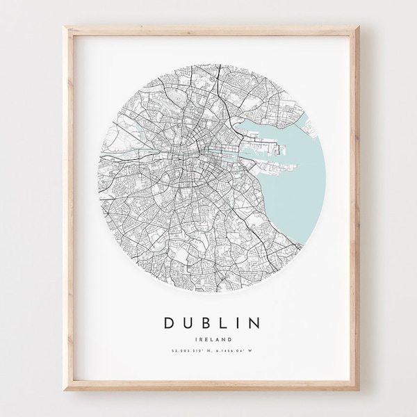 Dublin City Print, Street Map Art - Etsy