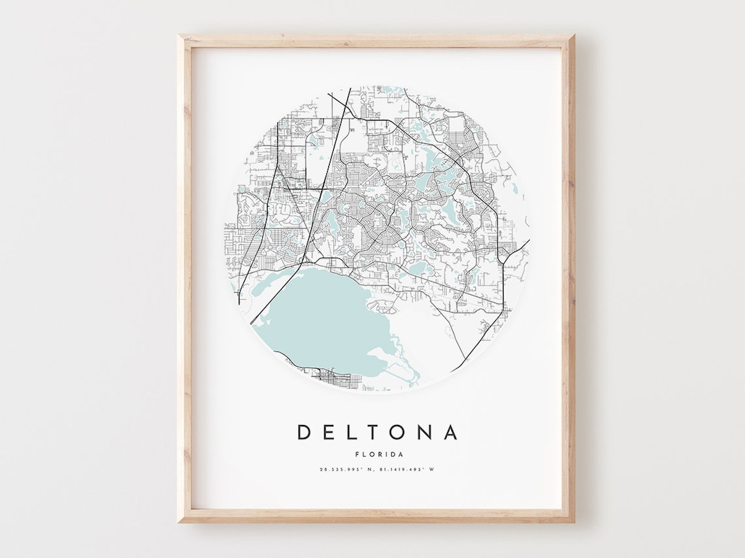 Deltona Map Print, Deltona Map Poster City Wall Art, Fl Road Map ...