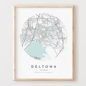 Deltona Map Print, Deltona Map Poster City Wall Art, Fl Road Map ...