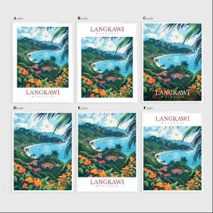 Langkawi Malaysia Travel Poster: Tropical Island Wall Art - Etsy