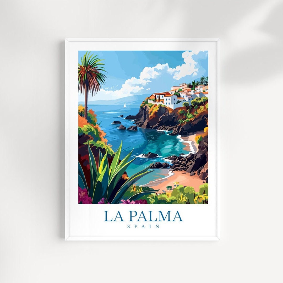 La Palma Travel Print Spain Poster Wall Art La Palma Wall Hanging Home ...