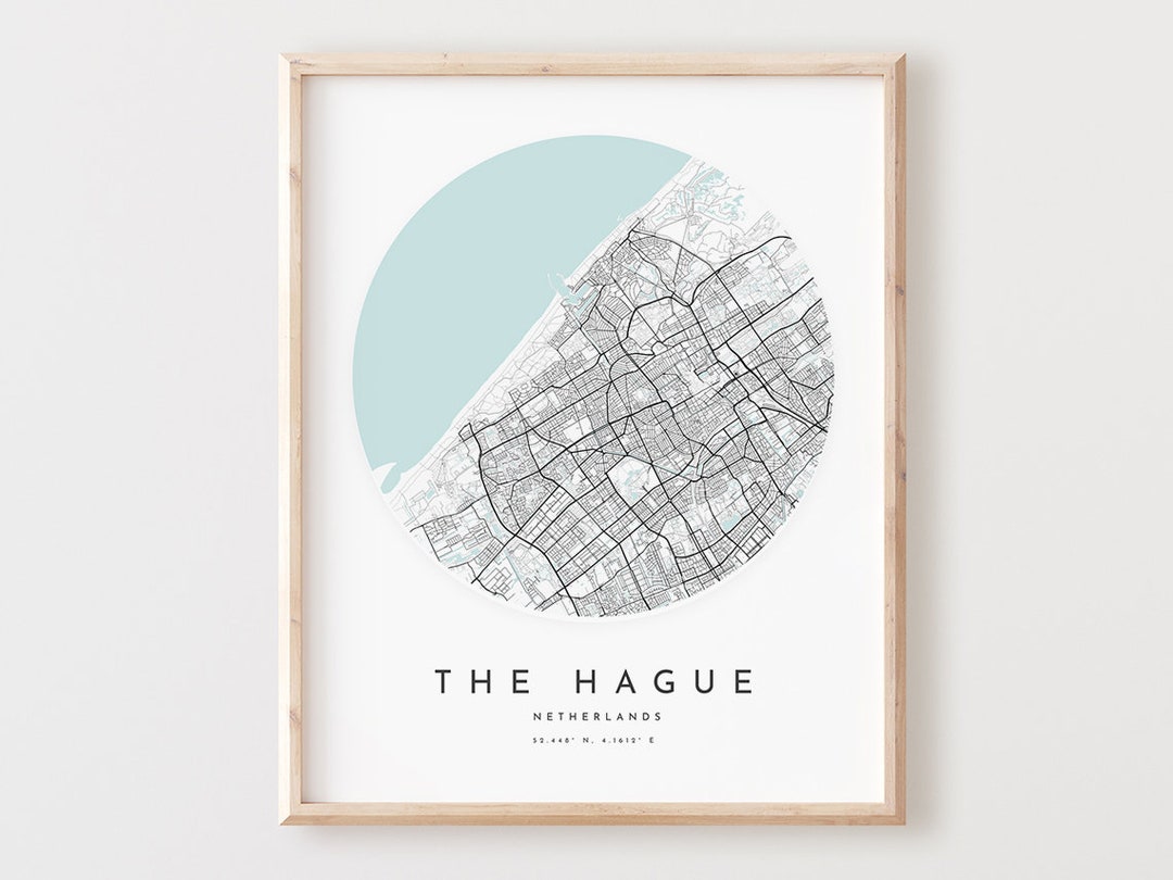 The Hague Map Print, the Hague Map Poster City Wall Art, the Hague Road ...